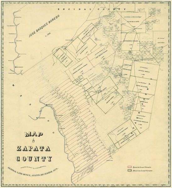 Map of Zapata County, 1879