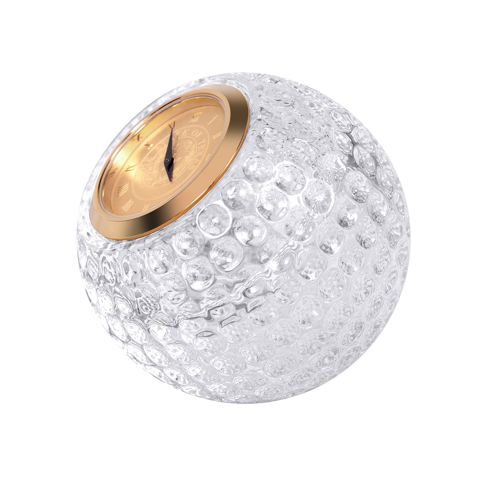 Texas State Seal Crystal Golf Ball Clock
