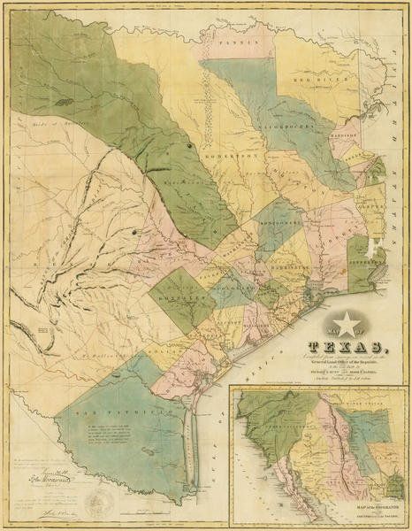 Map of Texas, compiled from surveys on record in the