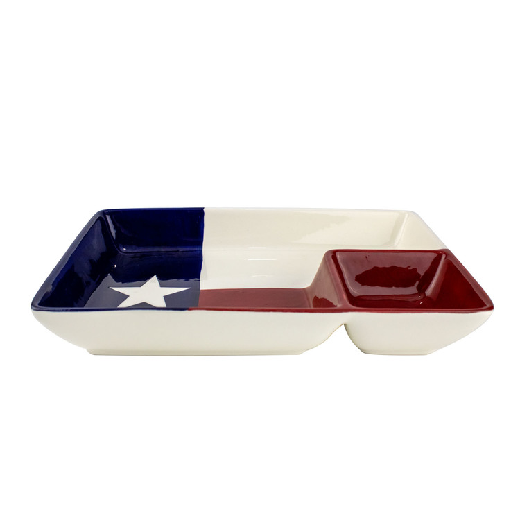 Texas State Flag Chip and Dip Platter