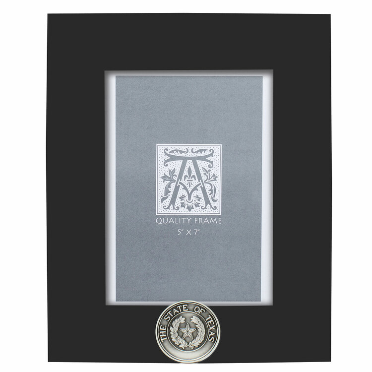 Texas State Seal Picture Frame - Black- 5x7 Vertical